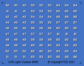 USN WWII Light Cruisers Hull Numbers set #1, 1-2400 | flightdeckdecals2400