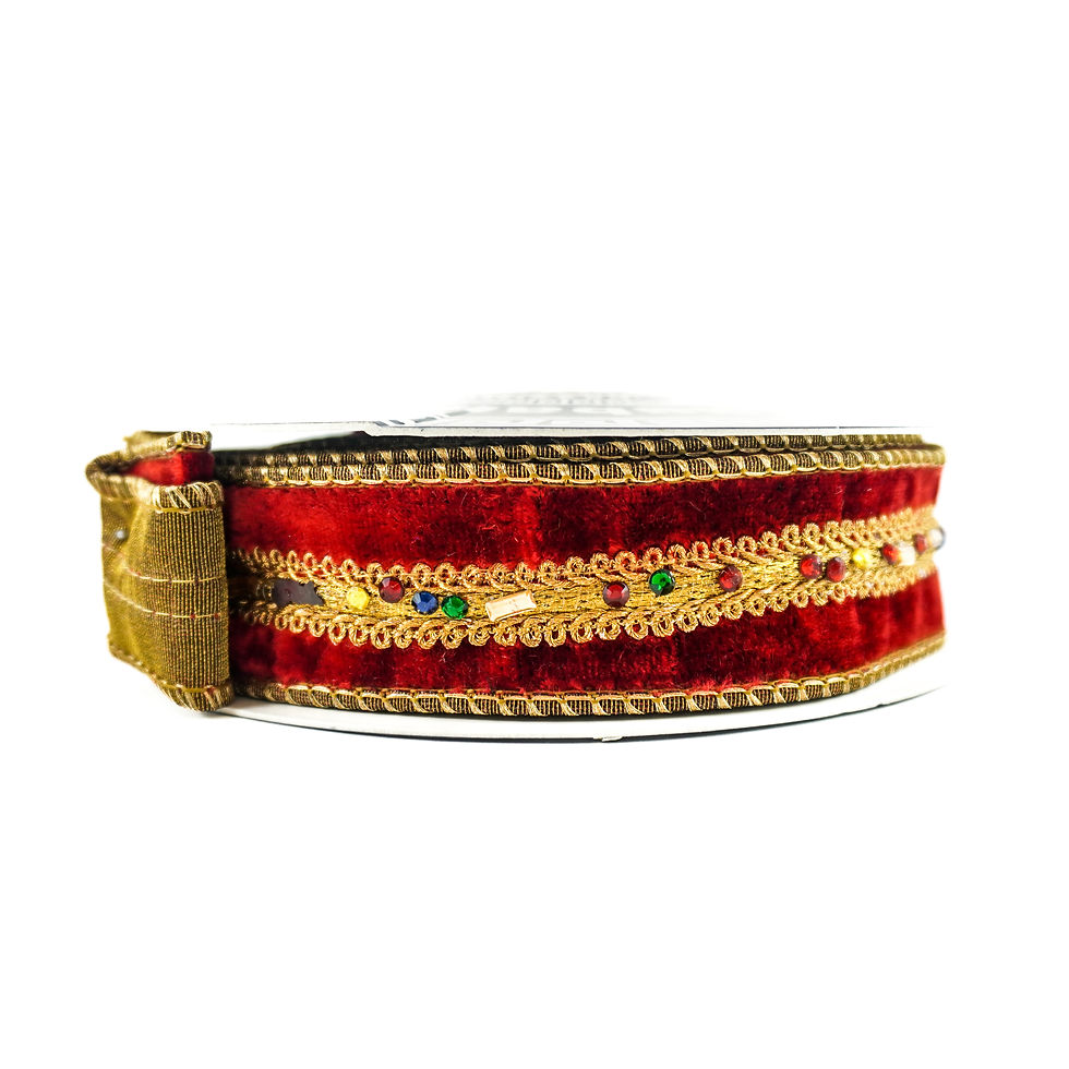 RIBBON VELVET DIAMOND TRIM WITH 1.5X5YDS ( 3 COLORS) | Craftex
