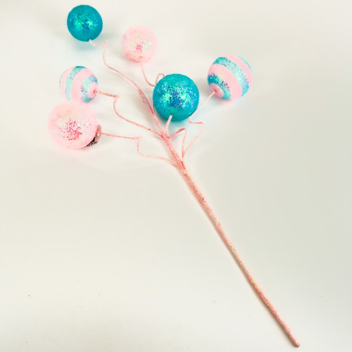 BALLS PICK GLITTER 19IN LIGHT PINK AN LIGHT BLUE | Craftex