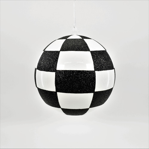 BALL CHECKERED WHITE AND BLACK GLITTER ( 2 SIZES ) | Craftex