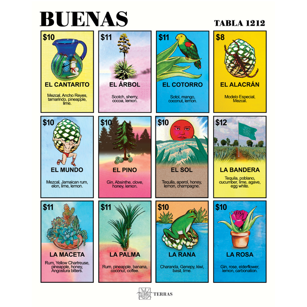 Buenas! Loteria Cocktail Menu