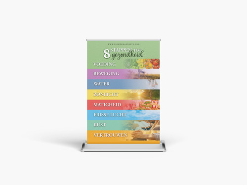 8 stappen tot gezondheid - Mini roll up A3 | LightchannelTV