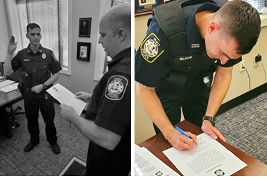 Irmo police chief swears in officer who just graduated basic training
