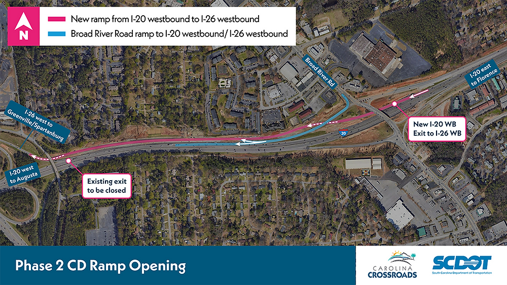 New exit ramp from I-20 west to I-26 west opens on February 9, 2025