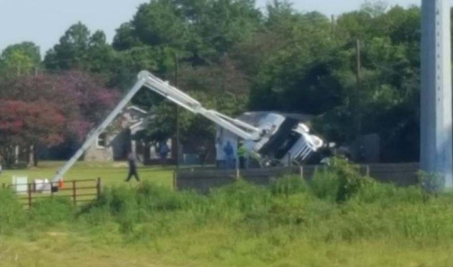 One injured after bucket truck tips over with employee in the basket