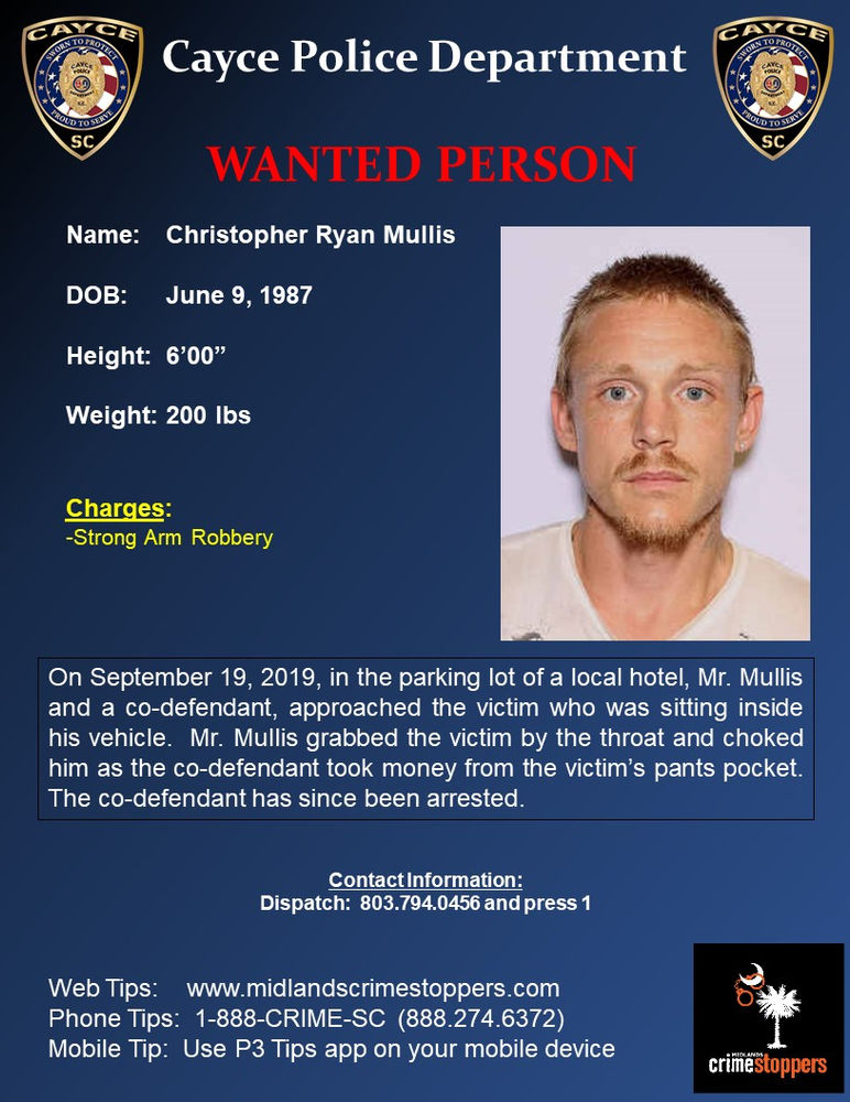 This week’s Cayce Police Department wanted Wednesday features Strong ...