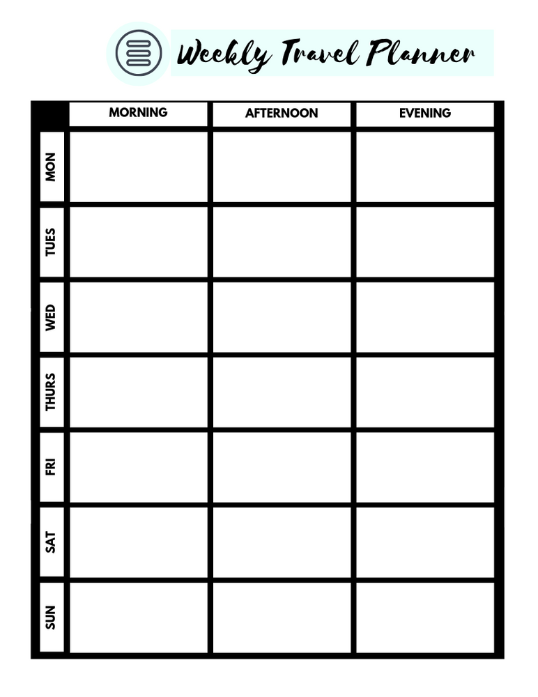 Daily & Weekly Travel Planner | Free Printable