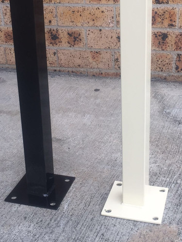 Galvanized steel flange post 1300 mmx50 mmx50 mm-Black or Primrose ...