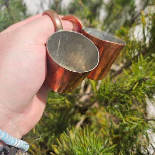 Pair Victorian Copper Gin Measures | East London Antiques