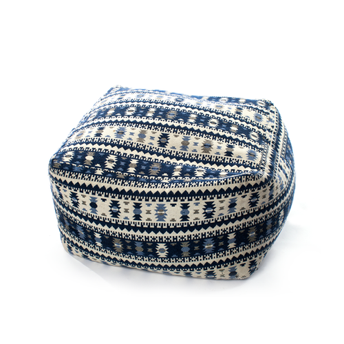 Puff individual padrão azul | Catálogo FA