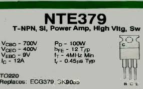 NTE379 Silicon NPN Power Amp, High Voltage, Switch 400-700v 12a 100w | EleyEle del Sureste