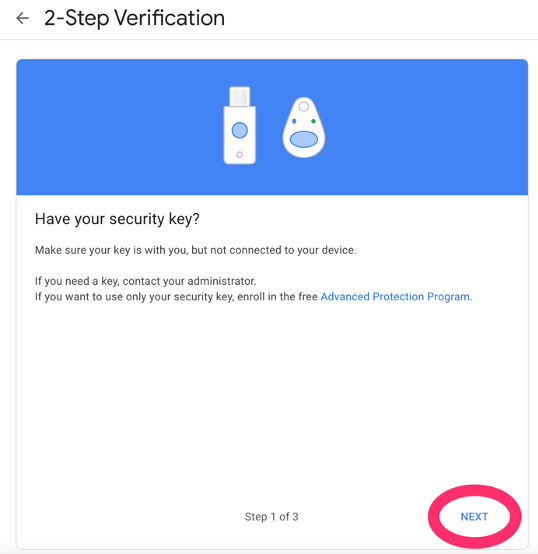 Adding a Security Key to your Google Account