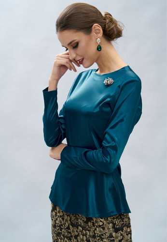 Teal Peplum Top Modern Baju Hari Raya | loveaisyah.com