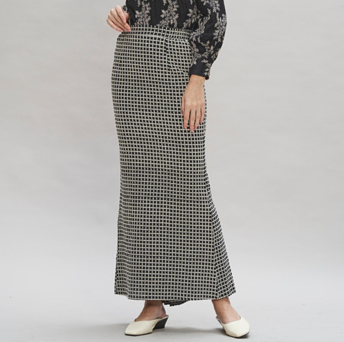 Loveaisyah Checkered Embroidery Skirt Modern Baju Hari Raya ...
