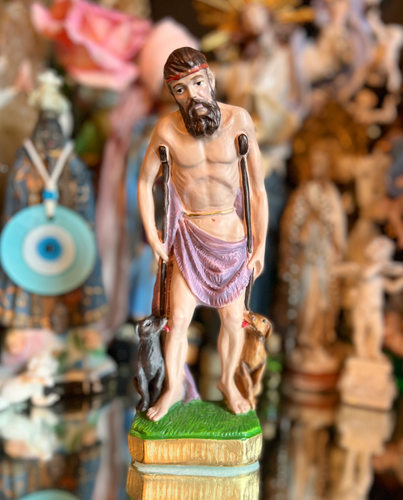 Saint Lazarus Statue in Plaster- Healing, Health, Miracles, Money ...
