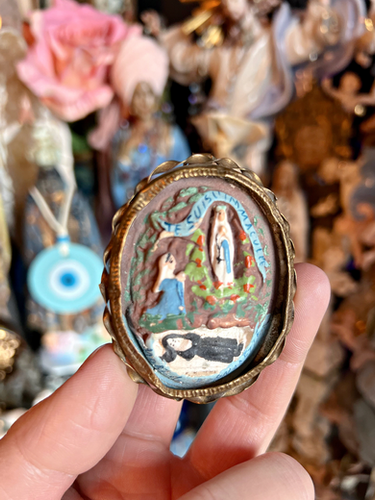 Religious Antique French Catholic - Healing Relic - Our Lady of Lourdes ...
