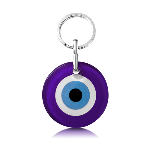 Purple Glass- Evil Eye Protection Key Chain - Victory and Success ...