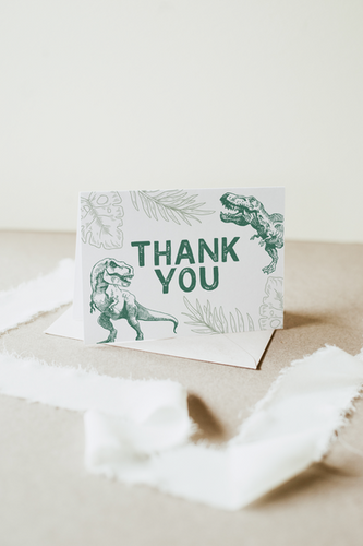 JACKSON | Drawn Dinosaur Thank You Card | Mia's Print Shop