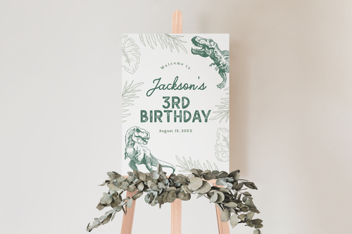 JACKSON | Tropical Dinosaur Welcome Sign | Mia's Print Shop