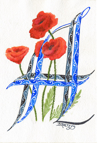 Lettrines collection Coquelicots Flamenco | calligraphe
