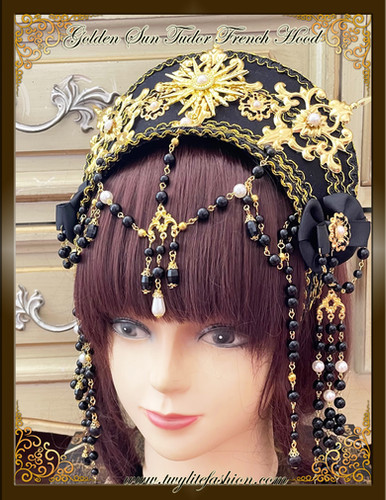 Golden Sun Tudor French Hood-Classic Lolita/Renaissance | Twylite Fashion
