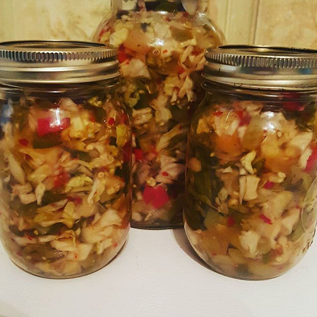 Homemade cha cha (chow chow)