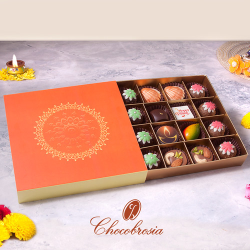 Signature Diwali Gift Box - 16 Artisan Diwali Sweets | Chocobrosia