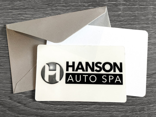 PRESTIGE SPA DAY Gift Card, with notecard and envelop. | HansonAutoSpa