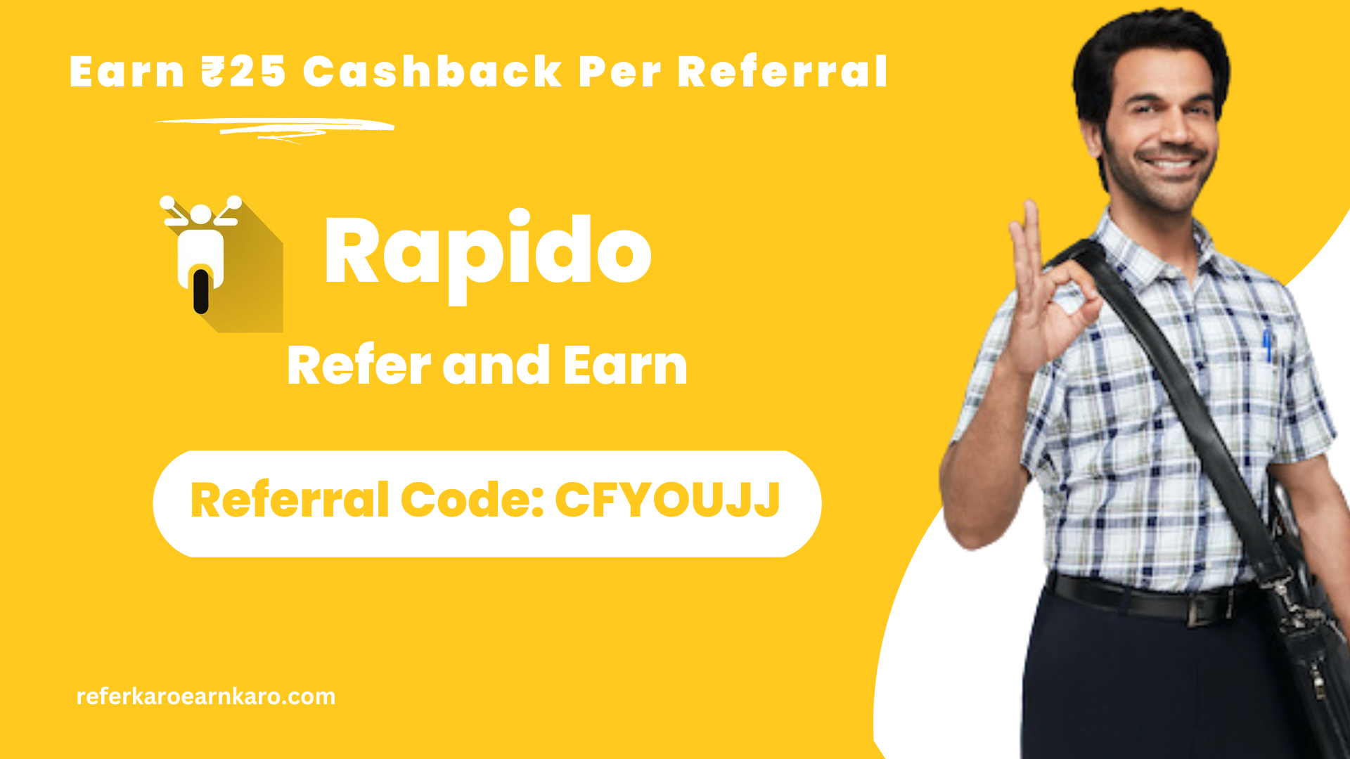 Rapido Referral Code (CKFTUAR) - Get ₹25 Worth Rapido Coin