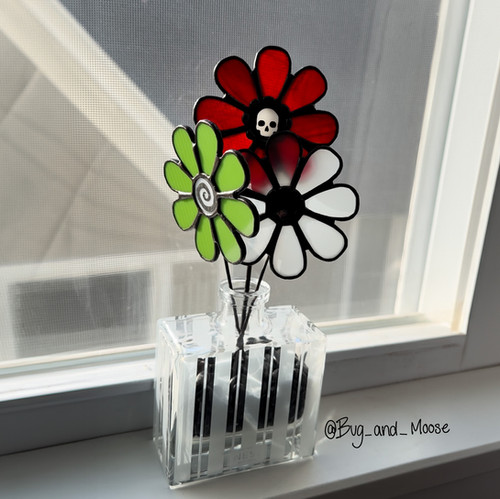 Spooky Flower Stained Glass Plant Stakes | Bug and Moose Co.