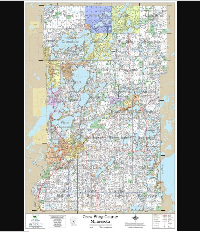 2025 Wall Map of Crow Wing County, MN | CrowWingSWCD