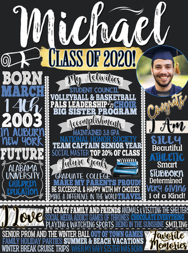 Graduation Chalkboard Sign | customprintablesny