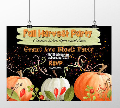 Fall Party Watercolor | customprintablesny