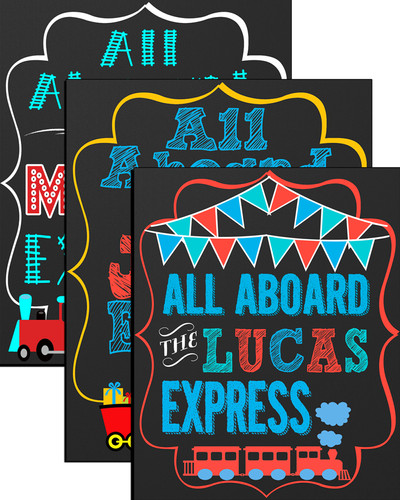 Train Birthday All Aboard | customprintablesny