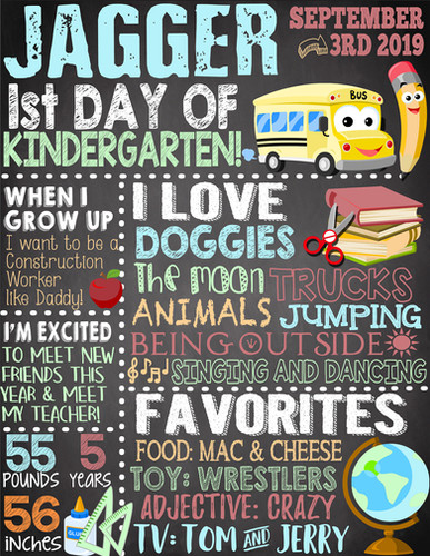 chalkboard first day of school