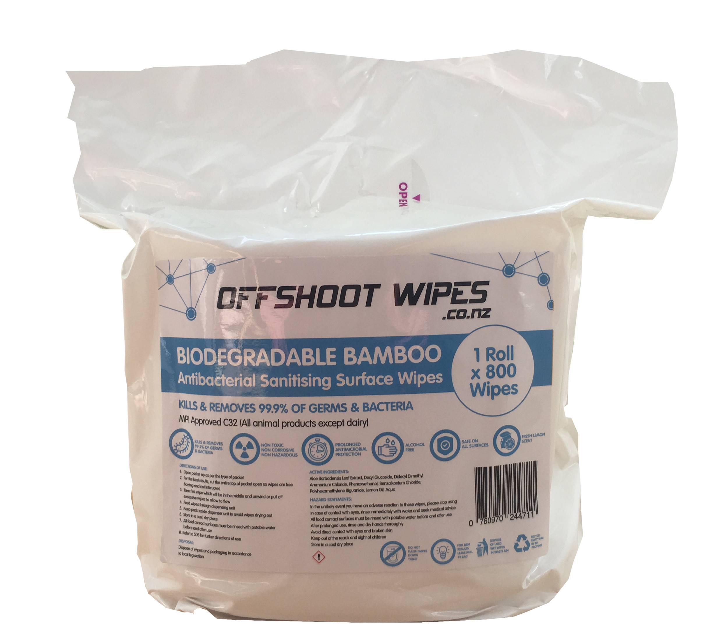 100% Biodegradable BAMBOO Hand & Surface Wet Wipes - 800 wipes x 4 ...