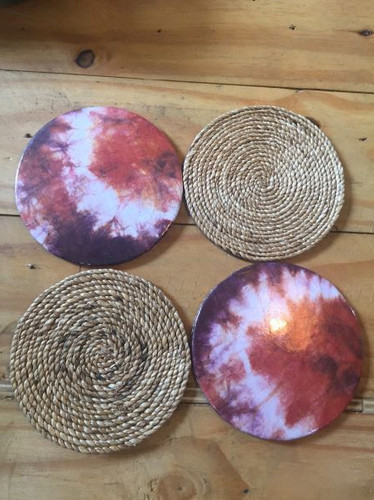 Woven Water Hyacinth and Batik Coasters | MitiMeth