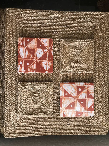 Woven Water Hyacinth Square Coasters (set of 4) | MITIMETH