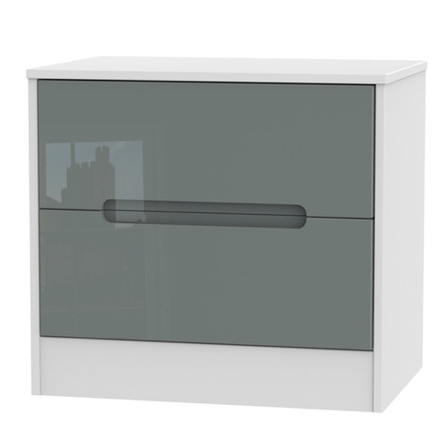 Monaco high gloss 2 Drawer midi chest | Inspirations Living