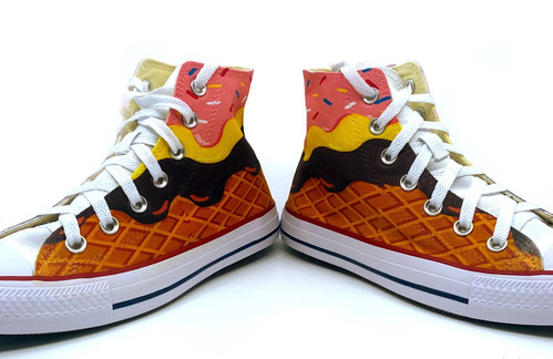 Melting Ice Cream High Top Converse, Ice Cream with Sprinkle | Skye ...