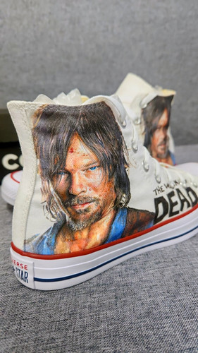 Walking Dead Daryl Dixon Fan Art Custom High Top Converse, Zombie ...
