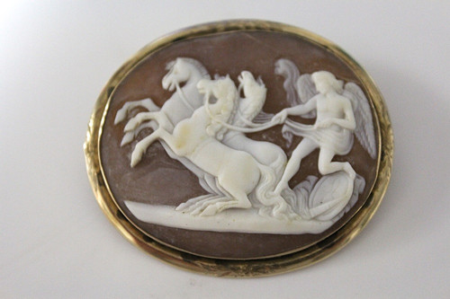Horse and Angel Cameo Brooch | The Bisanar Company