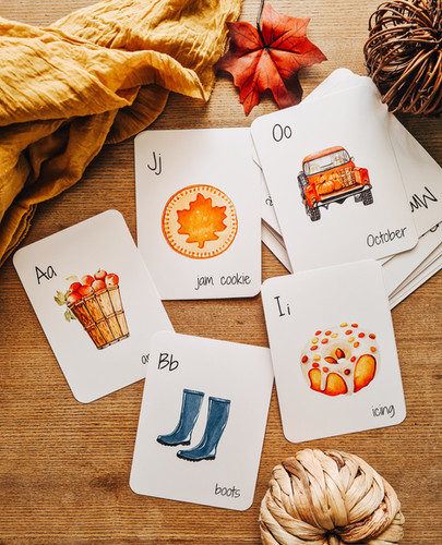 Into Autumn Alphabet Flashcards | Thistles & Biscuits
