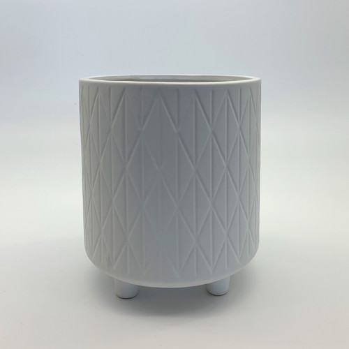 Heidi Ceramic Pot with Legs White (HXZ228L) | hwsupplies