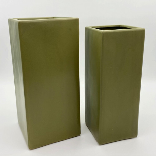 Tall Square Ceramic Pot Set Avocado (HX5588) | hwsupplies