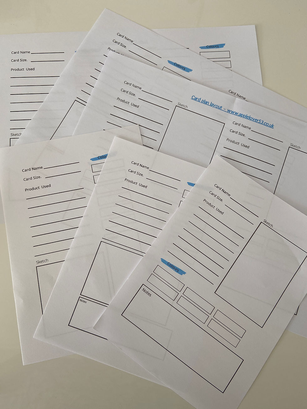 Card Design Layout Helper PDF Printable | Applelover53