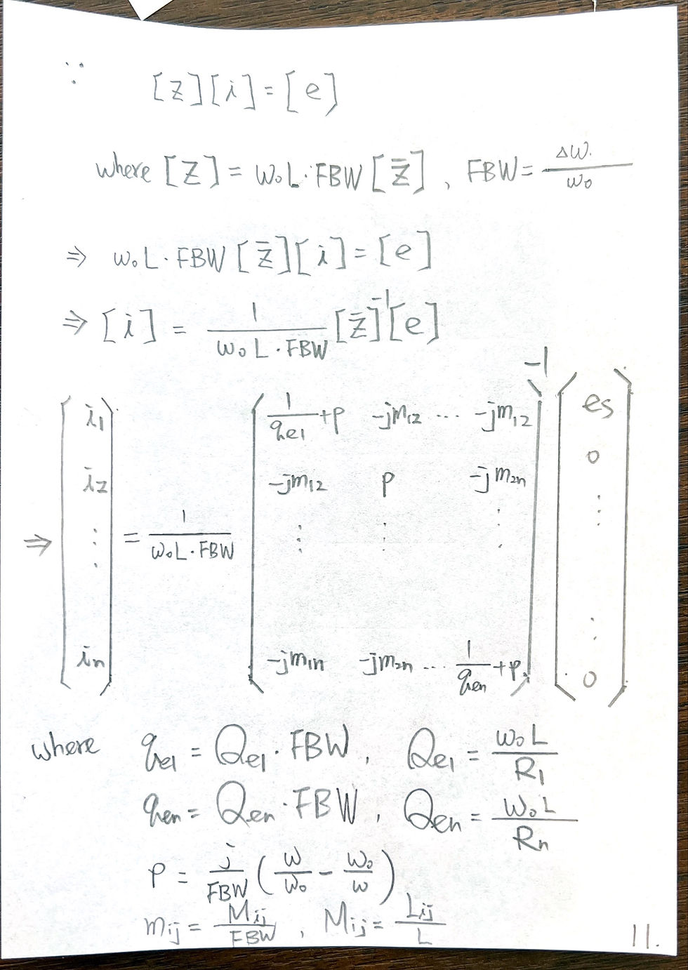 General Coupling Matrix
