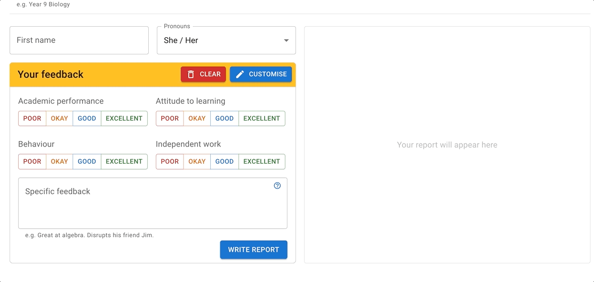 AI School Report Writer for teachers