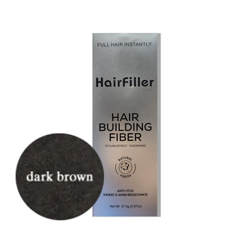 Dark Brown HairFiller Hair Fibres - 27.5g | hairfiller