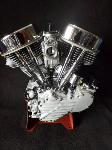 Replica Motortechnic Panhead Engine 74cu 48-54 Dell Orto Carburetor ...
